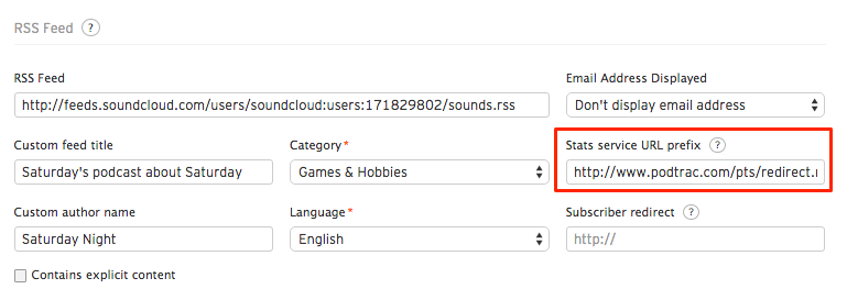 Adding a stats service URL prefix to your RSS feed – SoundCloud Help Center